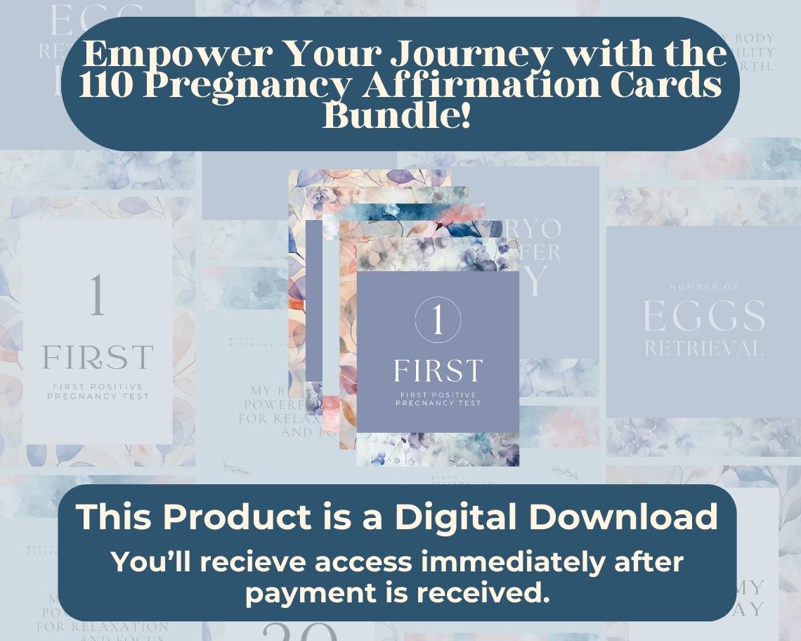 110 Pregnancy Affirmation Cards BUNDLE | Positive Birthing Affirmations ...