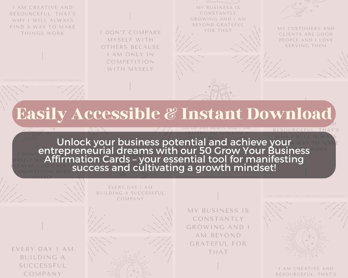 50 Grow Your Business Affirmation Cards | Positive Affirmations for ...
