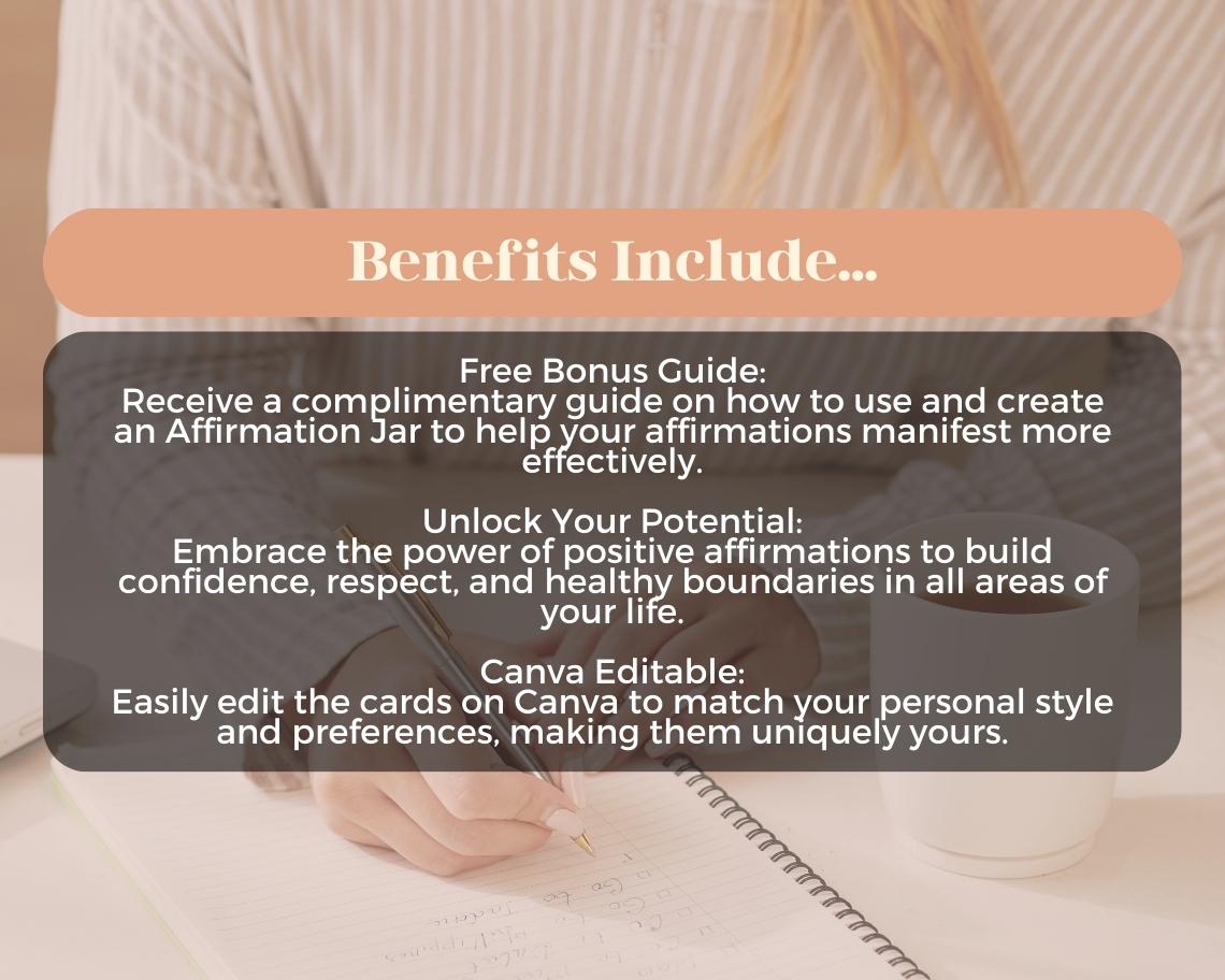 50 Beautiful Boundaries Affirmation Cards | Positive Affirmations Cards ...