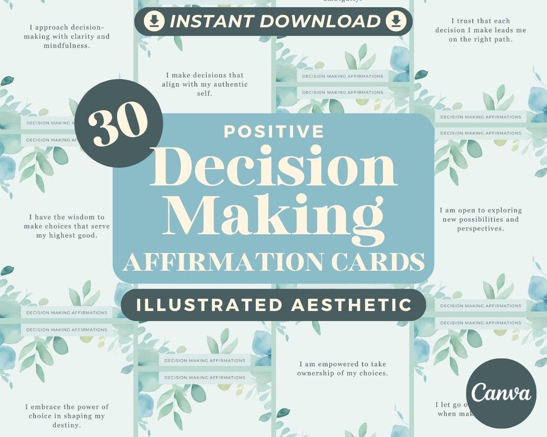 30 Decision Making Affirmation Cards | Positive Affirmations for ...