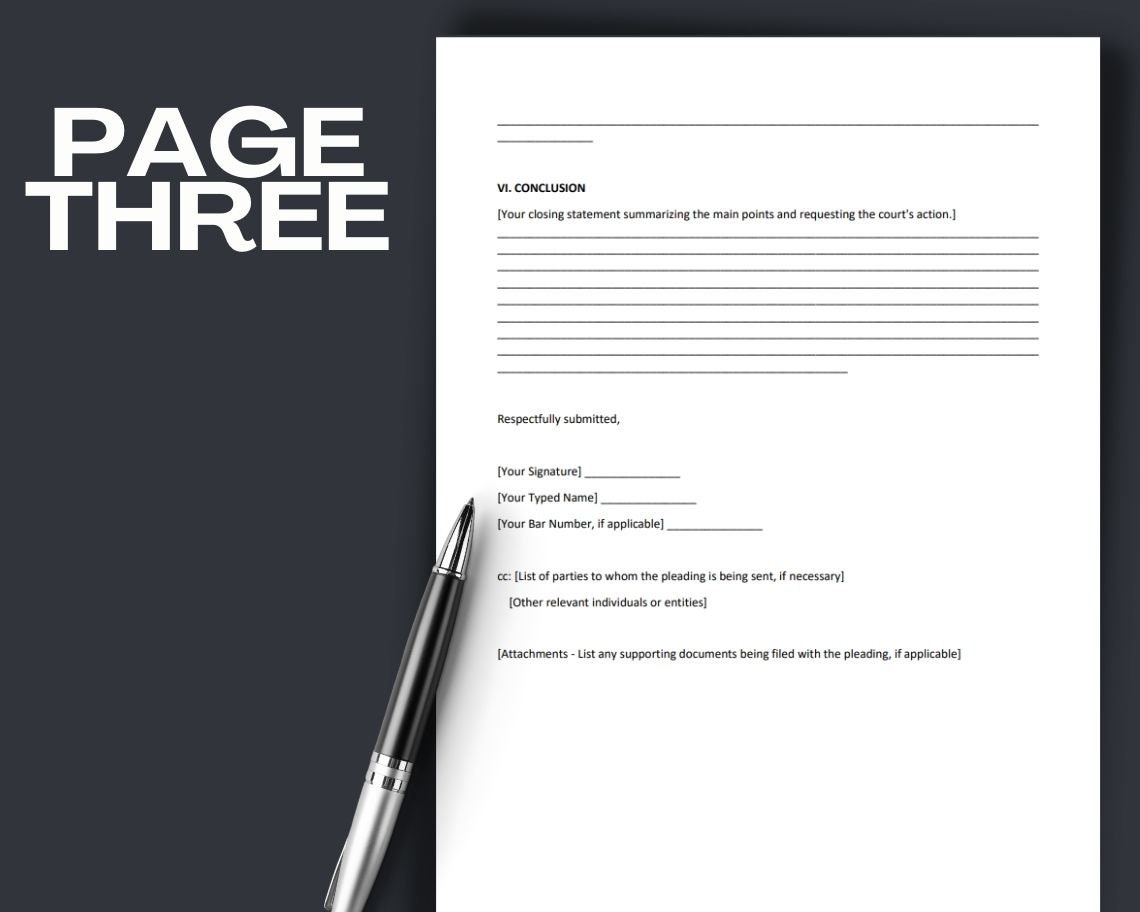 Pleading Paper | Legal Document Lawyer Certified Binding Contract ...