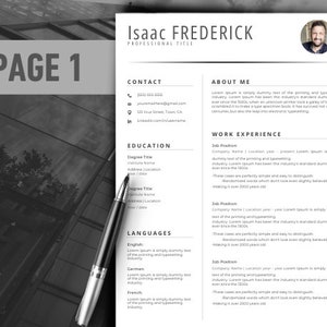 Professional Resume Template, Cover Letter Template for Word & Pages ...
