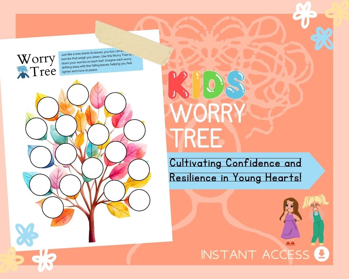 Kids Worry Tree Children's Learning Sheet Teach Kids & Toddlers Pages ...
