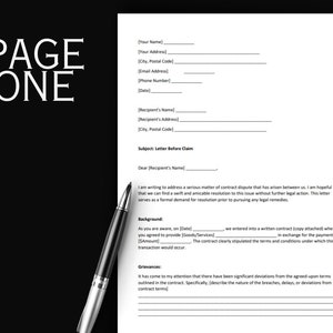 Letter Before Claim | Legal Document Lawyer Certified Binding Contract ...