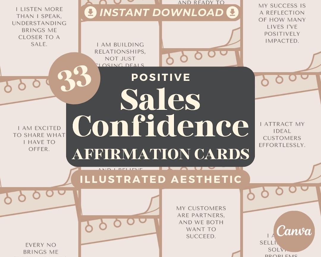 33 Sales Confidence Affirmation Cards | Positive Affirmations for Sales ...