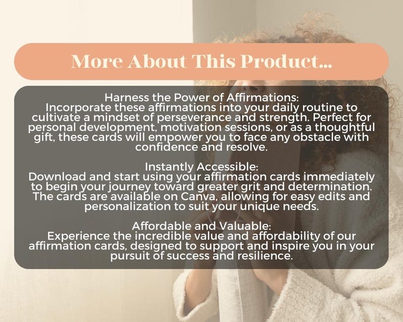 30 Grit & Determination Affirmation Cards | Positive Affirmations for ...