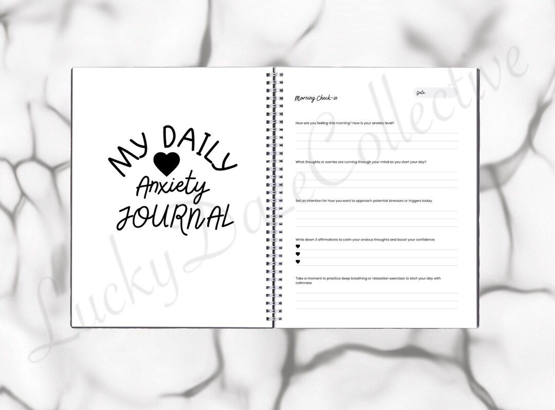 Daily Anxiety Journal, 5 Page Printable Pdf, Customizable Canva ...