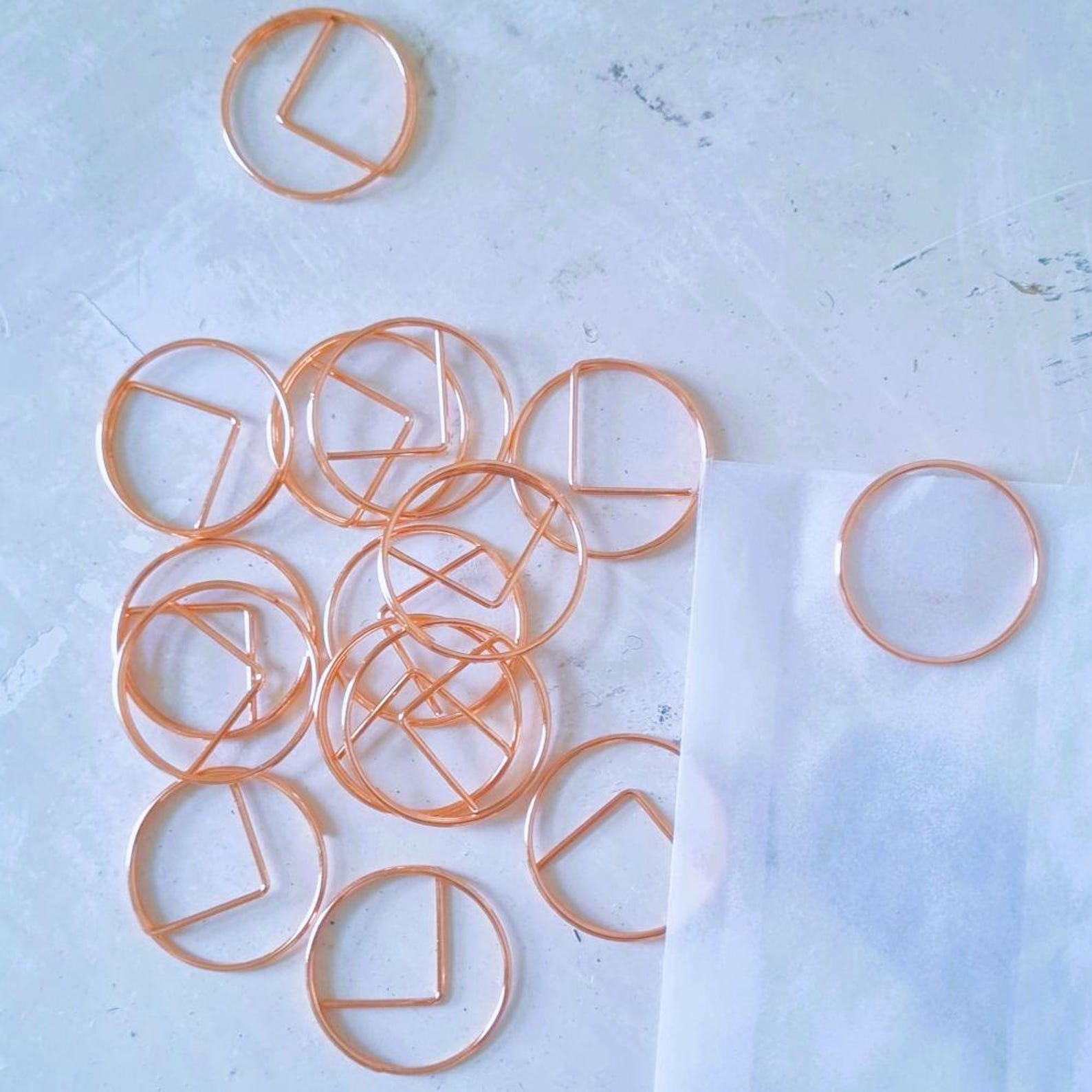100 Pieces Round Rosegold Paper Clips - Round Paper Clips - Metal Clips ...