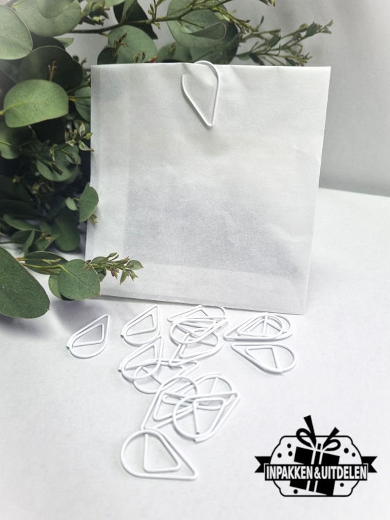 100 Pieces White Paper Clips - Drop Paper Clips - Pet Coated Clips ...