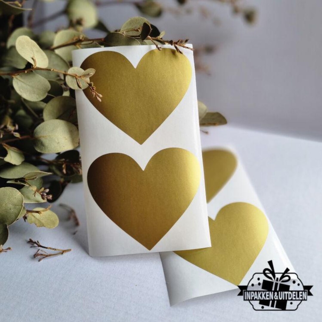 25 Pieces Scratch Stickers - Scratch Stickers Gold Heart - Large Heart ...
