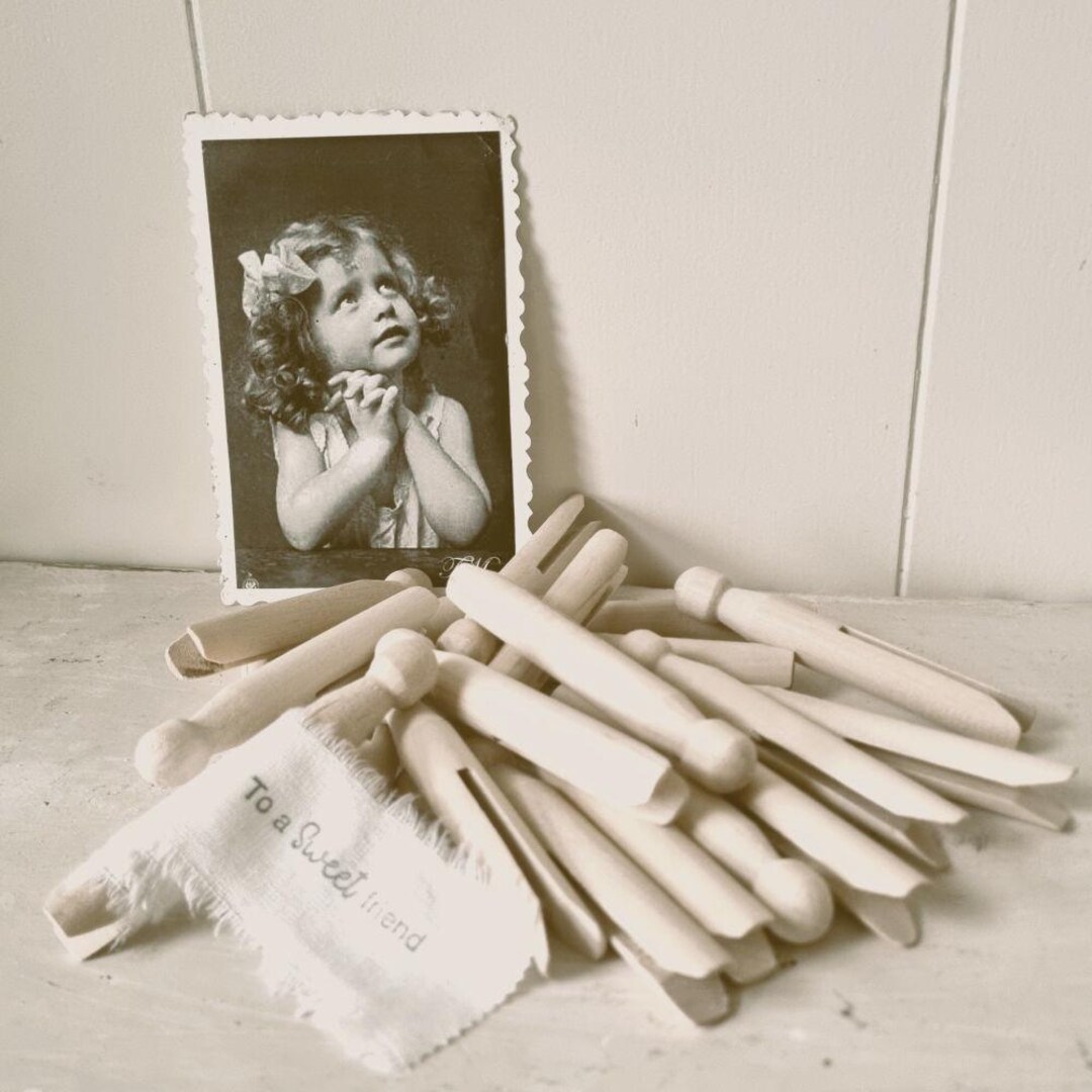 Grandma's Pegs, Old-fashioned Pegs, Wooden Dolly Pegs, Vintage ...