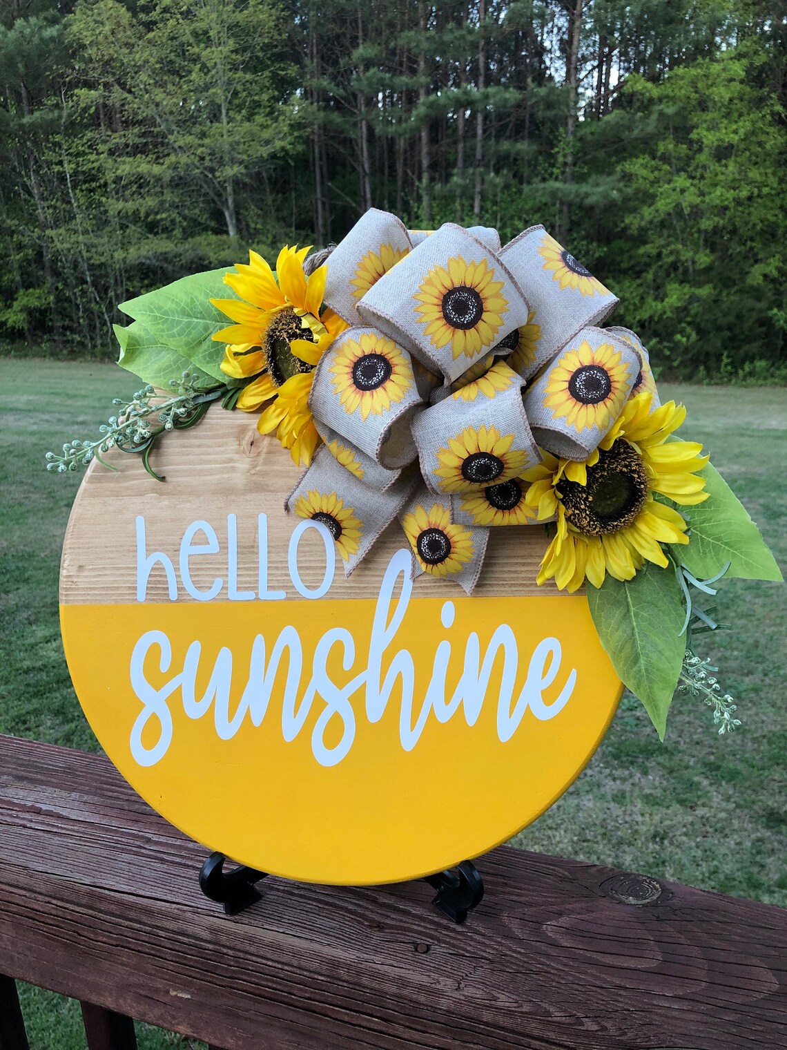 Hello Sunshine Wooden Door Hanger - Etsy