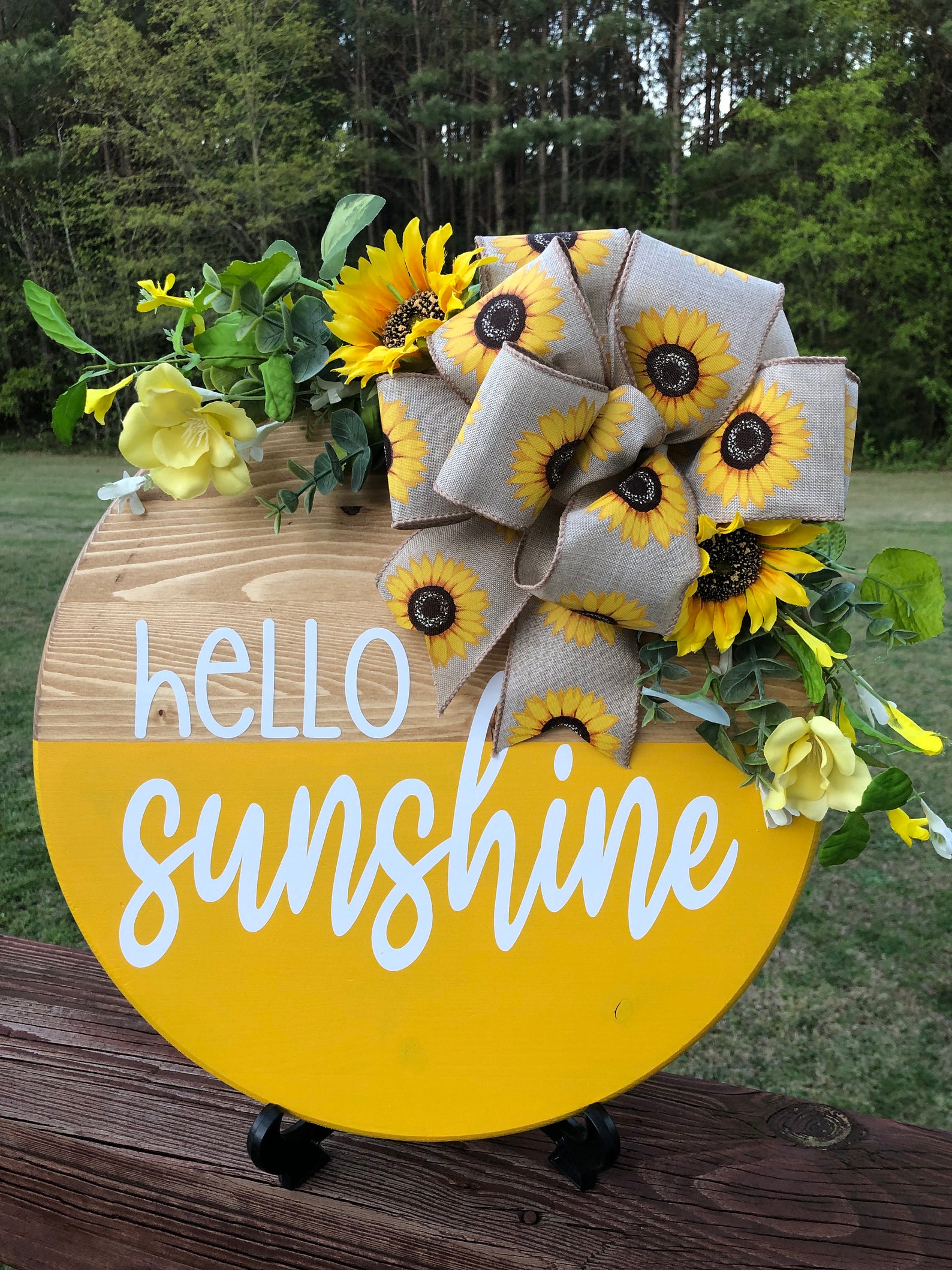 Hello Sunshine Wooden Door Hanger - Etsy