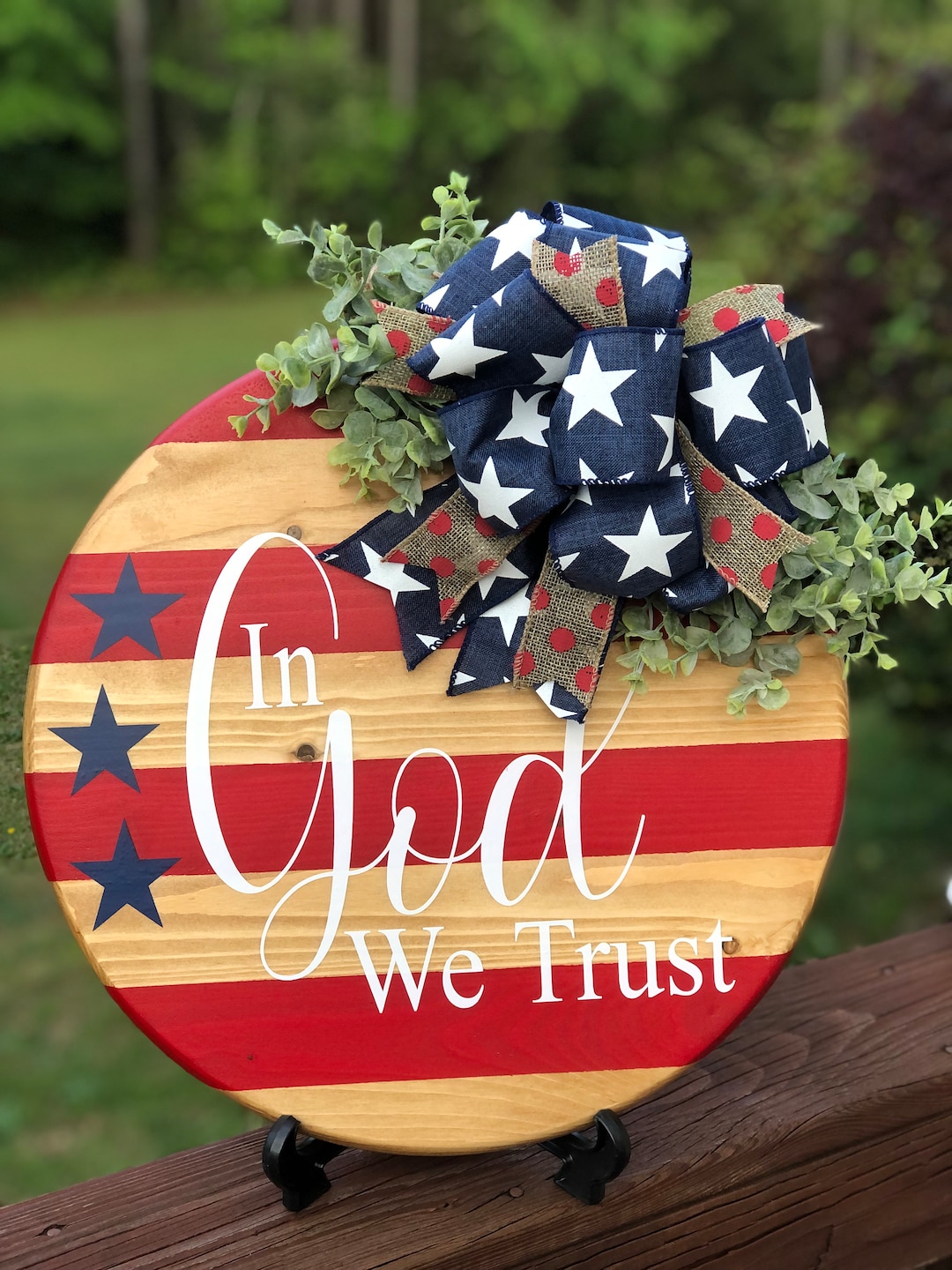 God We Trust Wooden Door Hanger - Etsy