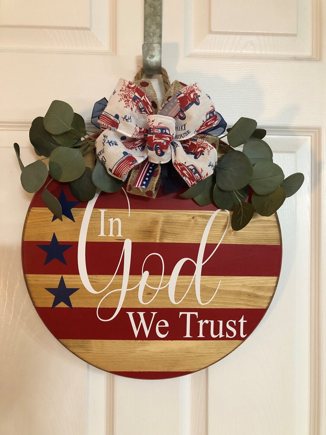 God We Trust Wooden Door Hanger - Etsy