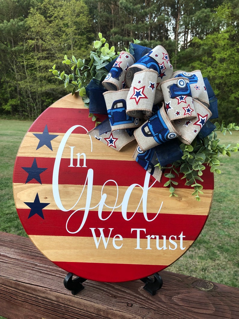God We Trust Wooden Door Hanger - Etsy