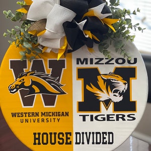 House Divided Door Hanger College Football - Etsy