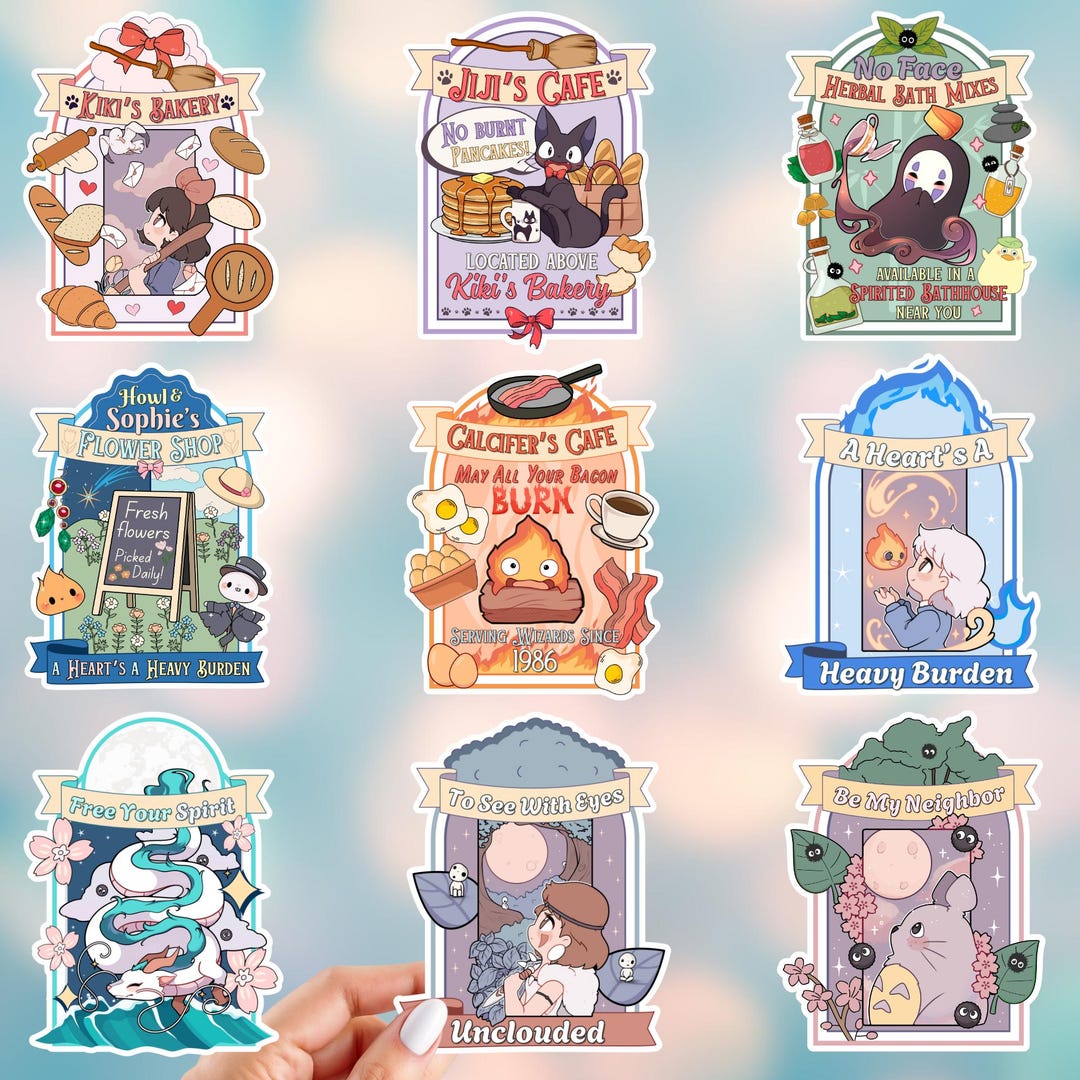 Anime Sticker Bundle | Ghibli Inspired Stickers | Anime Stickers ...