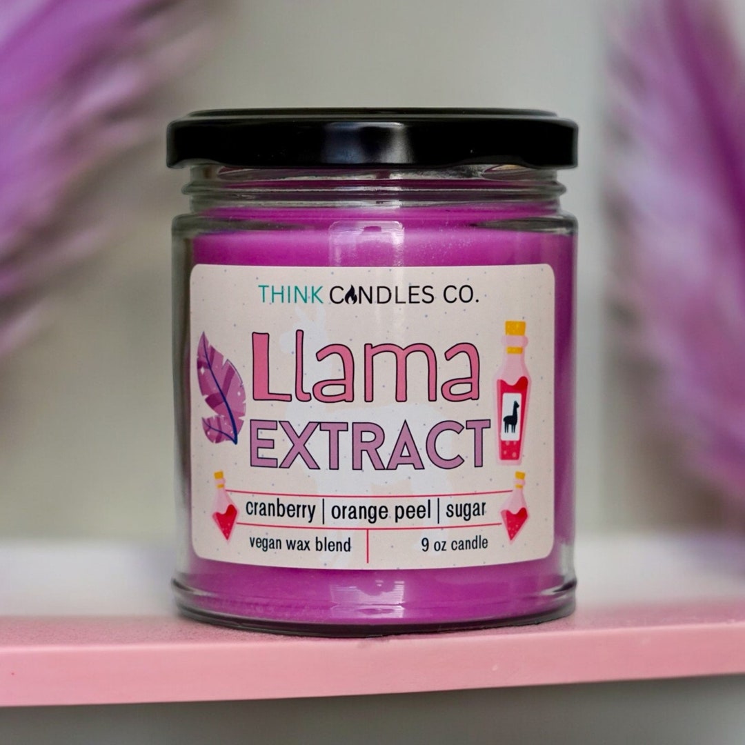 Llama Extract Candle | Hand Poured Vegan Wax Blend Candle | 9 Oz, 4 Oz ...