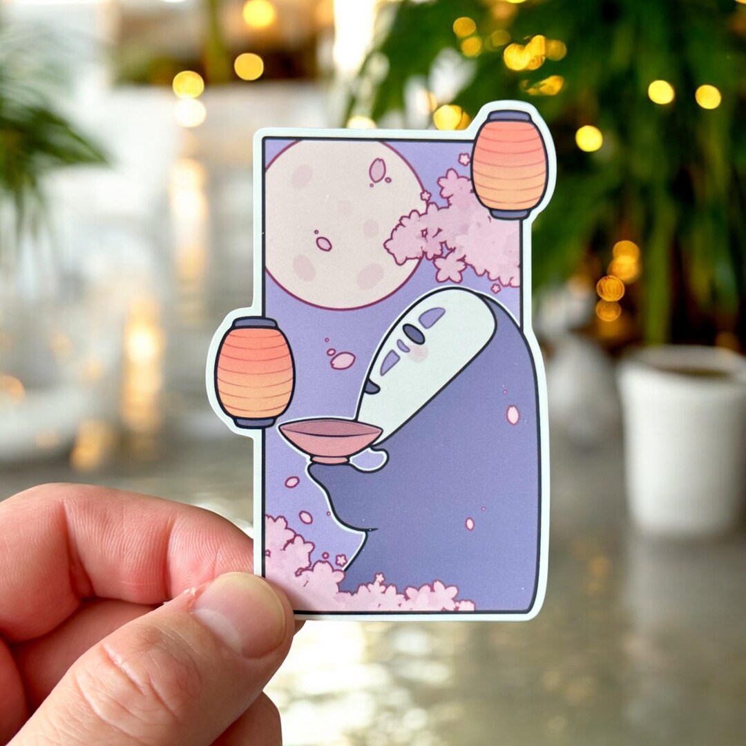 No Face Sticker | Ghibli Inspired Sticker | Anime Sticker | Waterproof ...