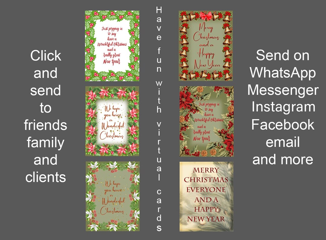 Virtual Christmas Cards Words to Send to Friends Family - Etsy