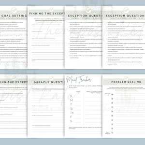 Solution Focused Therapy Worksheet Bundle, SFBT, Therapy Worksheets ...