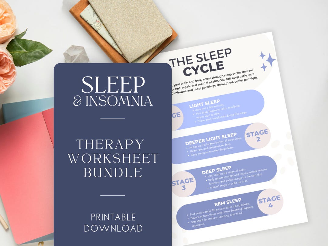 Sleep & Insomnia Therapy Worksheets: CBT-I, Sleep Hygiene (PDF ...