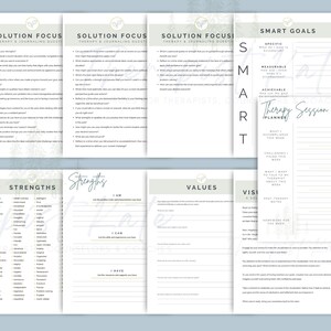Solution Focused Therapy Worksheet Bundle, SFBT, Therapy Worksheets ...