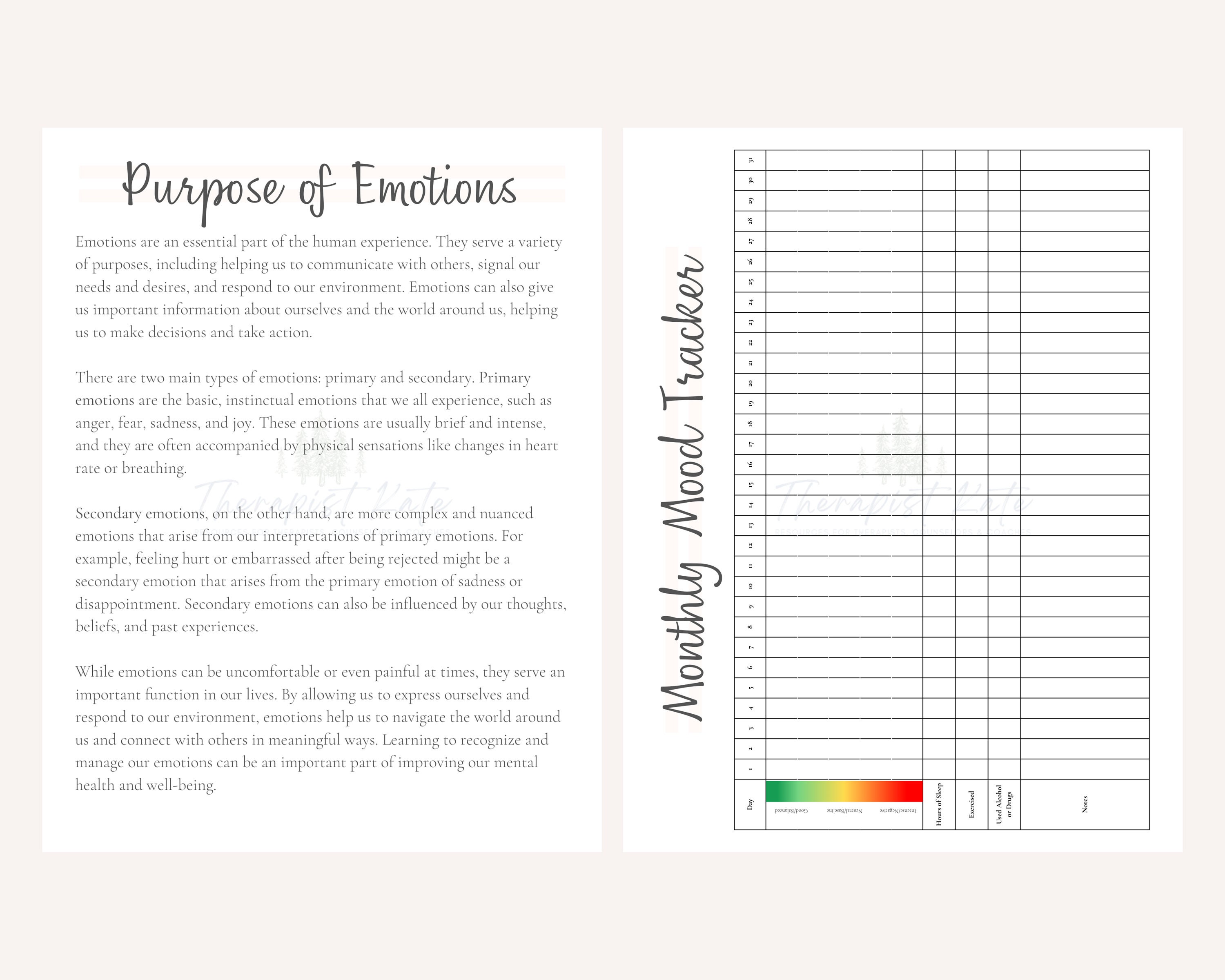 Emotional Awareness Worksheets Self Awareness Shadow Work - Etsy