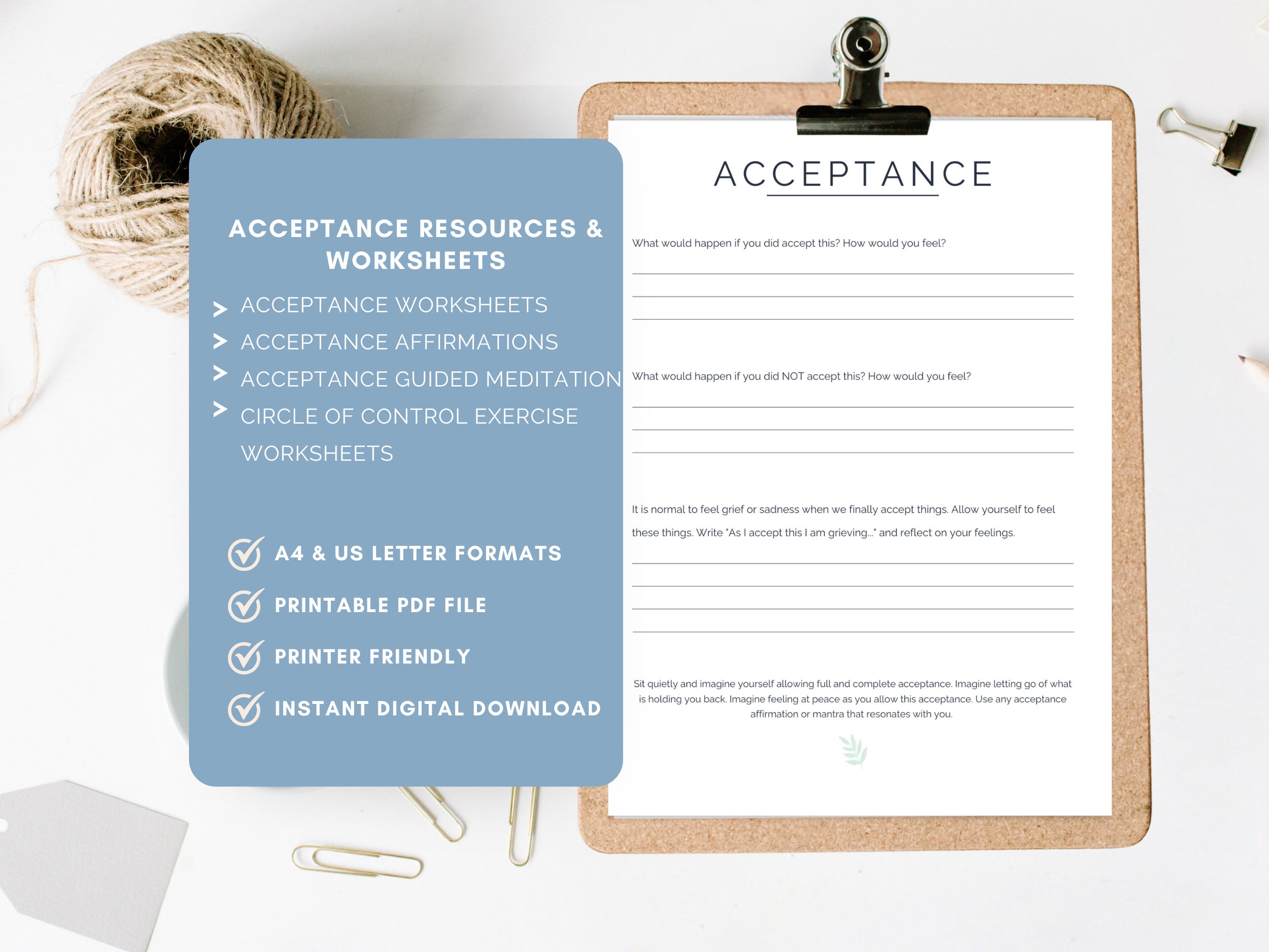 Acceptance Worksheets, ACT Worksheets, Acceptance and Commitment Therapy, Circle of Control ...
