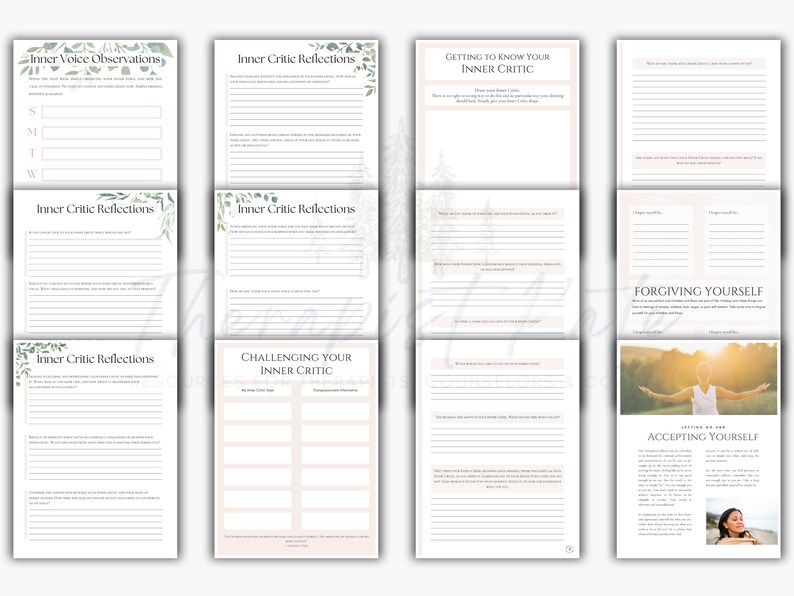 Self Compassion Worksheet Bundle: Self Esteem & Perfectionism (PDF) - Etsy