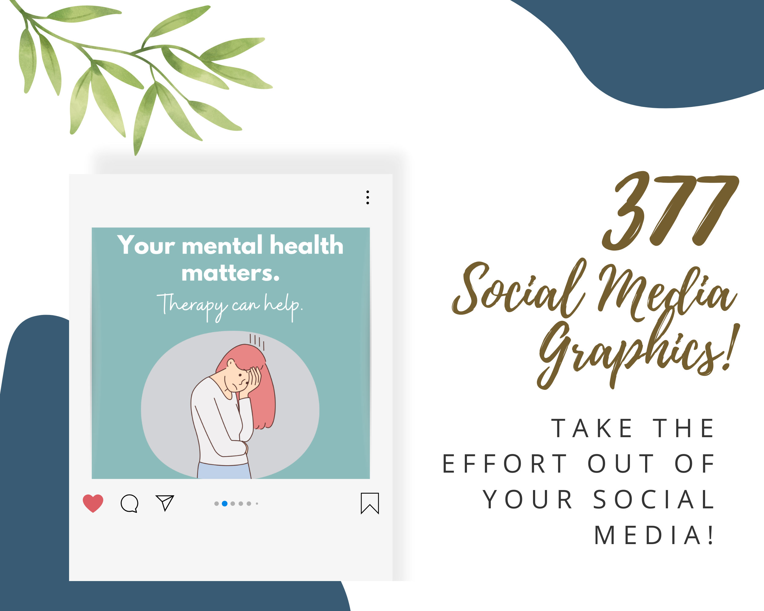 365 Therapist Social Media Graphics, Instagram Posts for Therapists ...