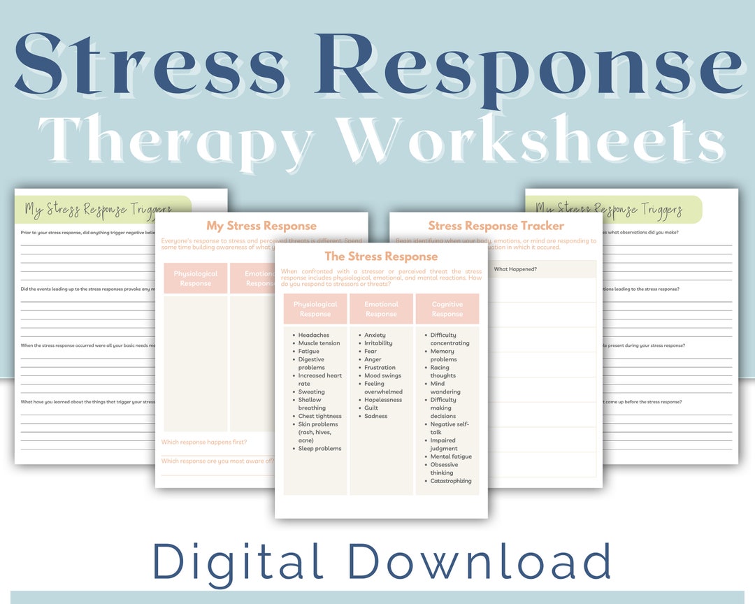 Stress Response Therapy Worksheets for Therapists, Social Workers ...