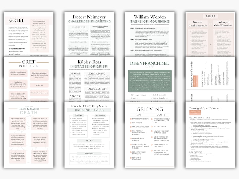 Grief Therapy Worksheet Bundle, Grief Counseling, Therapist Resources ...