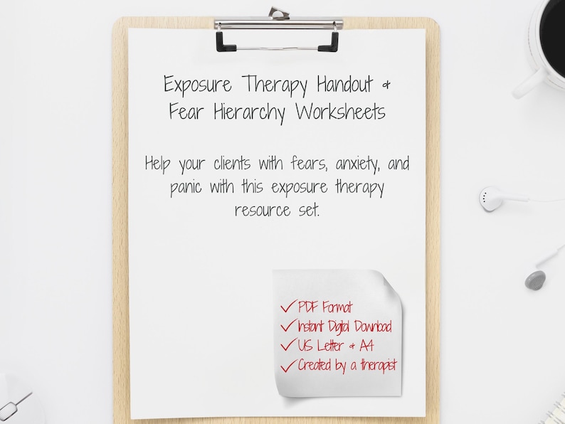 Exposure Therapy Worksheets | Fear Hierarchy (PDF Download) - Etsy