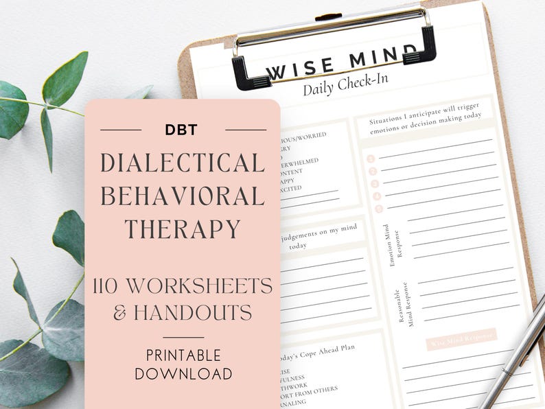 Dialectical Behavioral Therapy Worksheet Bundle, DBT Worksheets ...