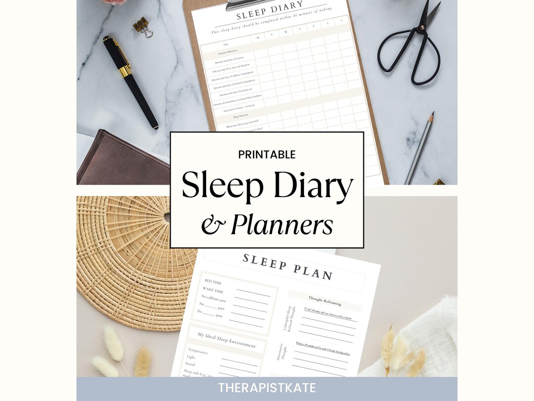 Sleep Diary & Planner: CBT-I Therapy Worksheets (PDF Download) - Etsy
