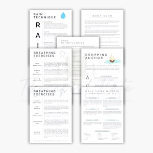 ACT Mindfulness Worksheets, Acceptance and Commitment Therapy ...