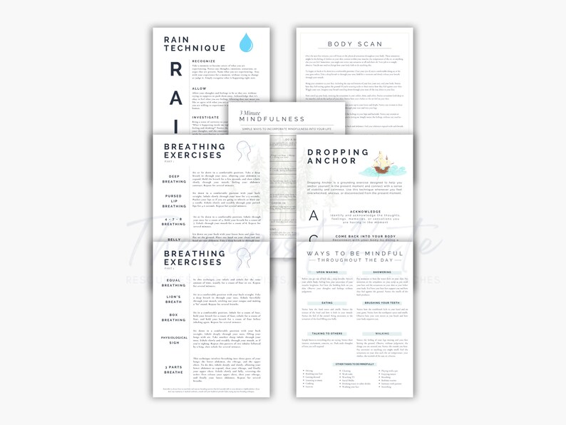 ACT Mindfulness Worksheets, Acceptance and Commitment Therapy ...