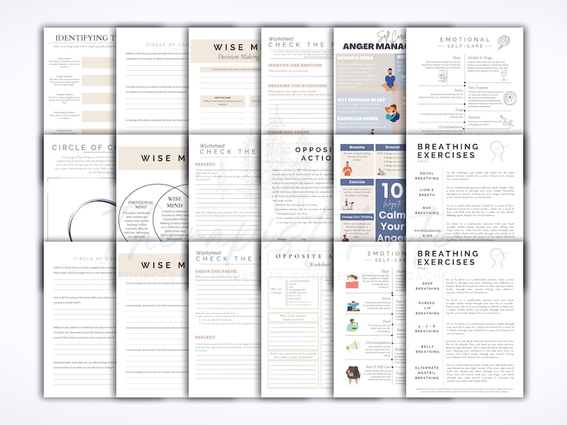 Anger Management Therapy Worksheets | Anger Worksheets | CBT Anger ...