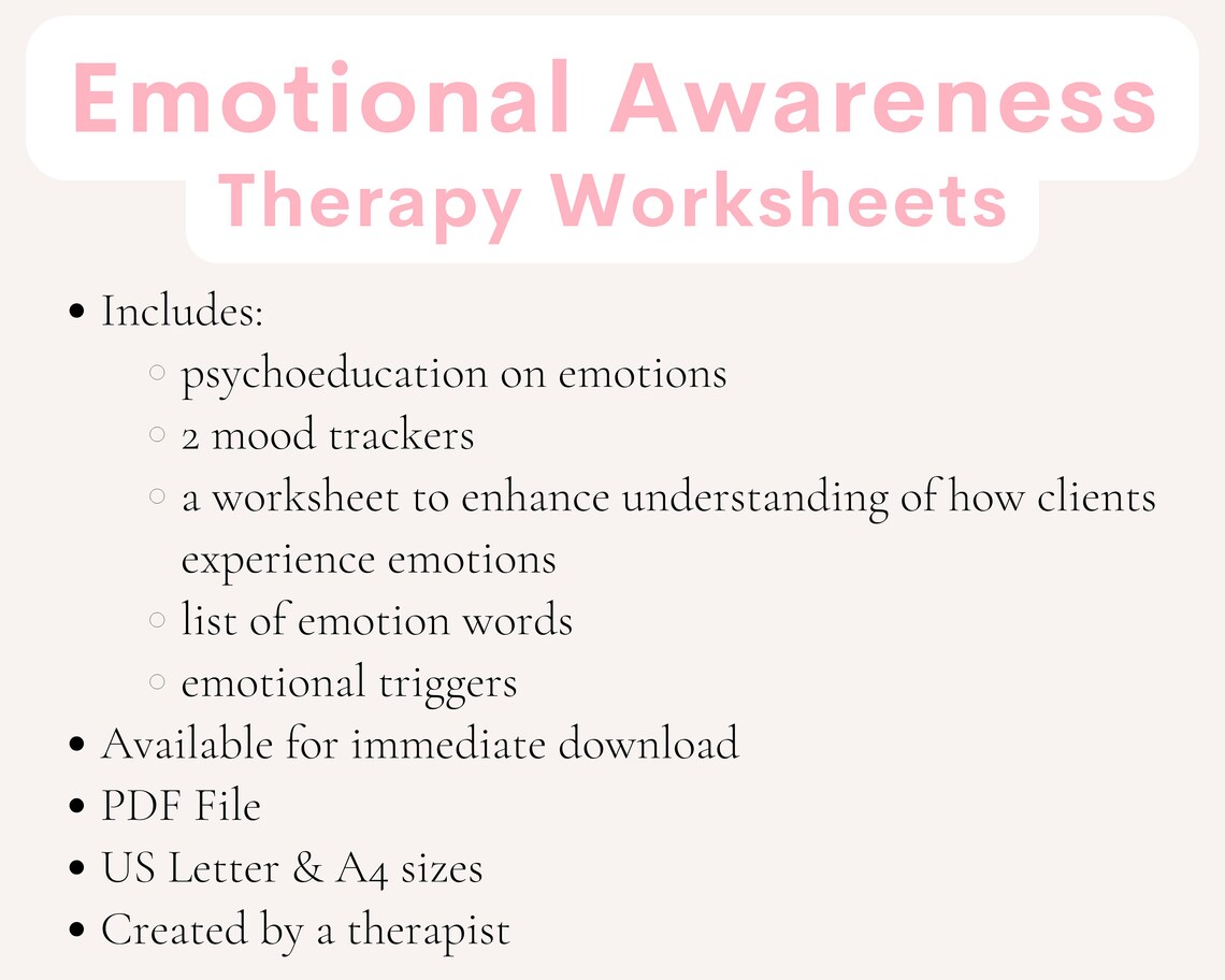 Emotional Awareness Worksheets Self Awareness Shadow Work - Etsy