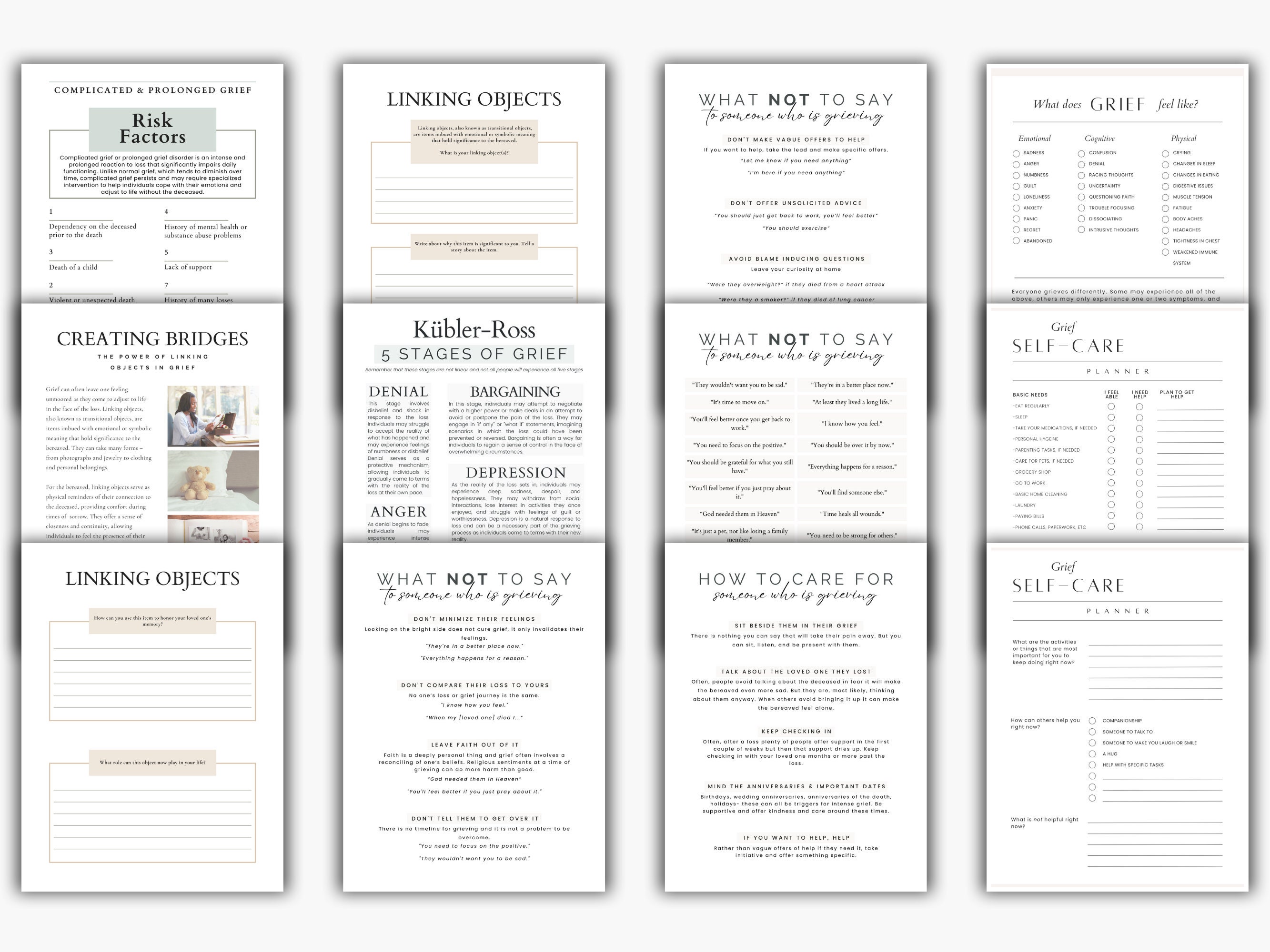 Grief Therapy Worksheet Bundle, Grief Counseling, Therapist Resources ...
