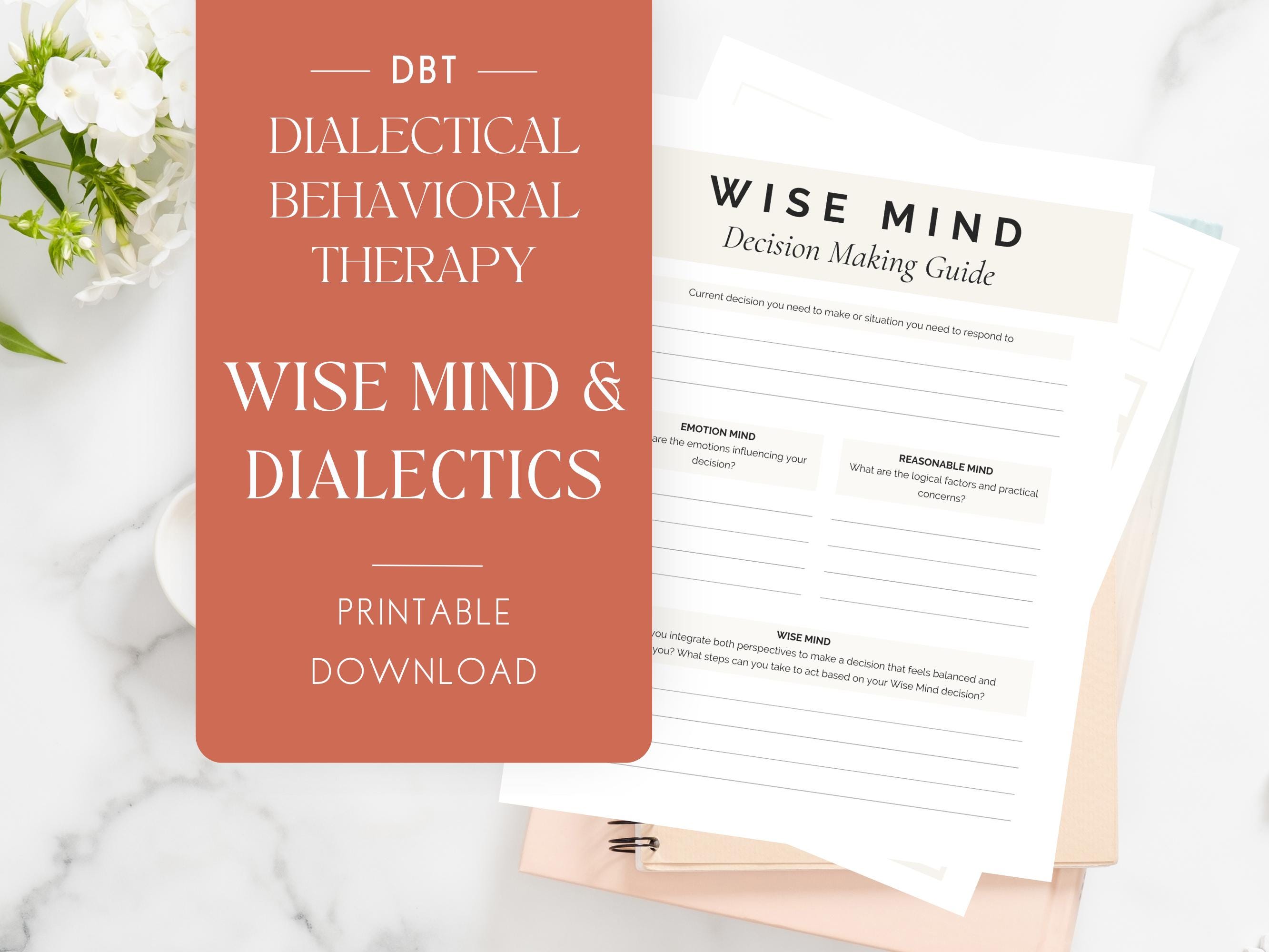 DBT Wise Mind & Dialectics Worksheets: Therapy Aides (printable PDF) - Etsy