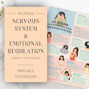 Nervous System & Emotional Regulation Worksheets: Trauma, Anxiety (PDF ...