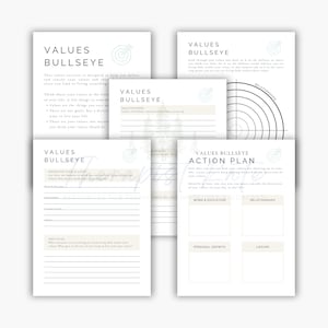 Values Bullseye Worksheet: ACT Therapy Worksheets (digital Download) - Etsy