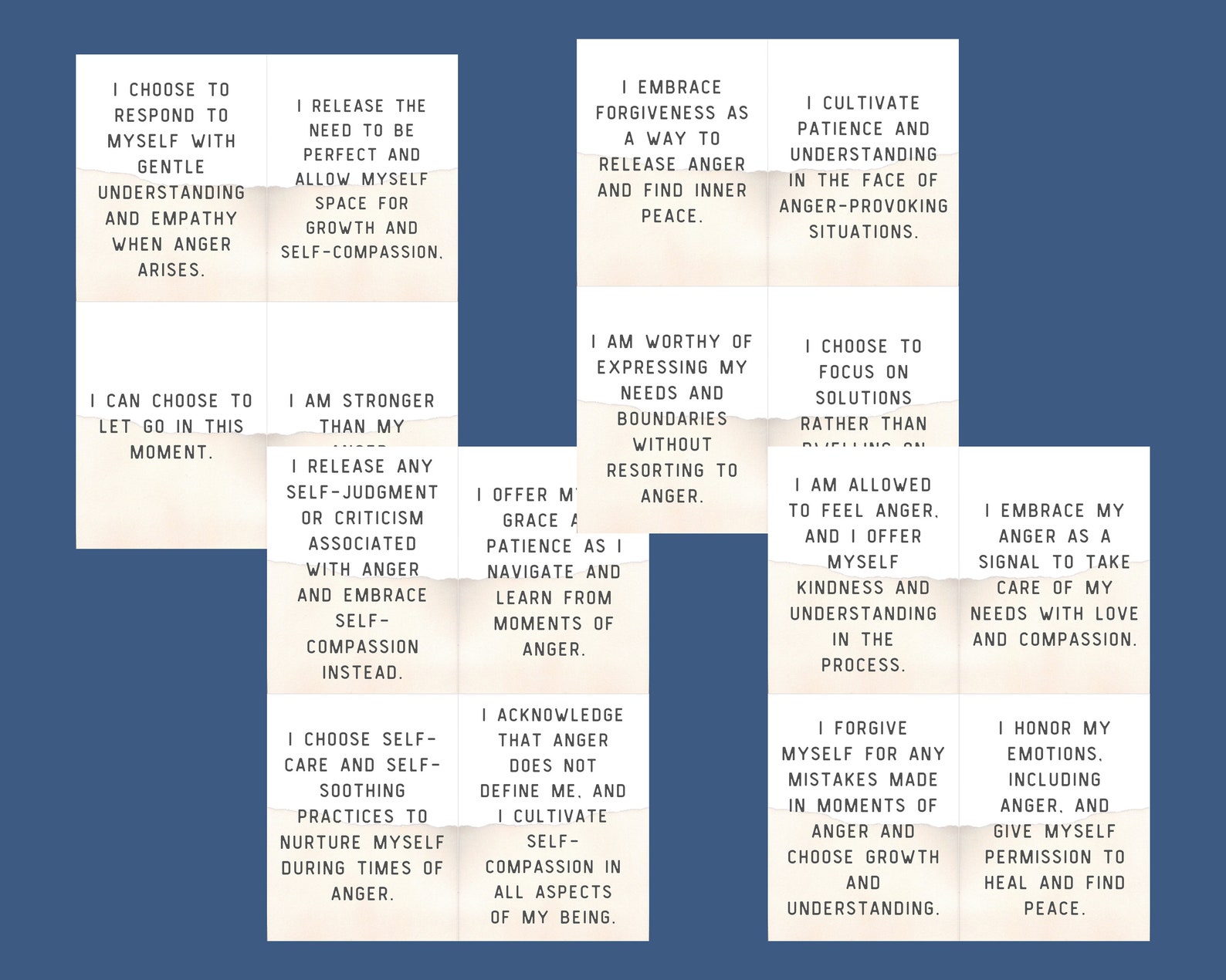 Anger Management Affirmation Cards Therapy Worksheets Social - Etsy