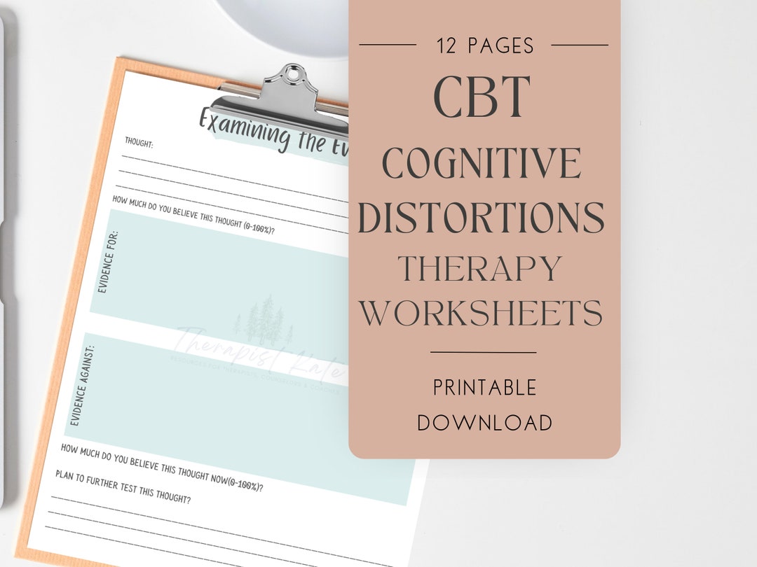 CBT Cognitive Distortions Therapy Worksheets (PDF Download) - Etsy