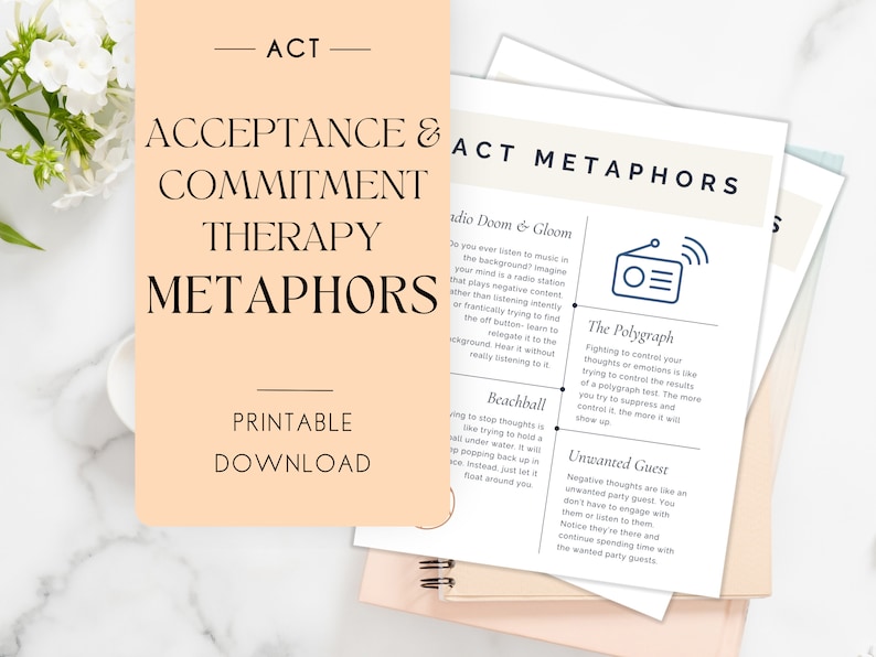 ACT Metaphors Handout: Printable Therapy Worksheets (PDF Download) - Etsy