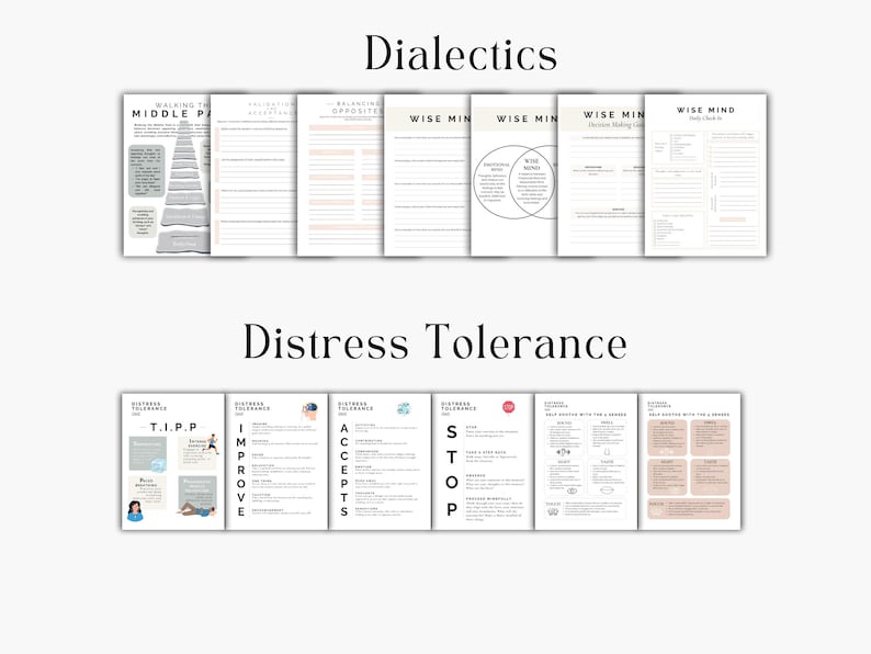 Dialectical Behavioral Therapy Worksheet Bundle, DBT Worksheets ...