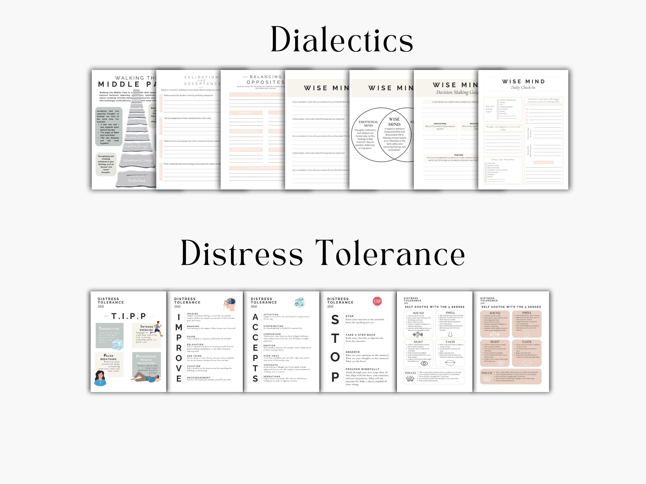 Dialectical Behavioral Therapy Worksheet Bundle, DBT Worksheets ...